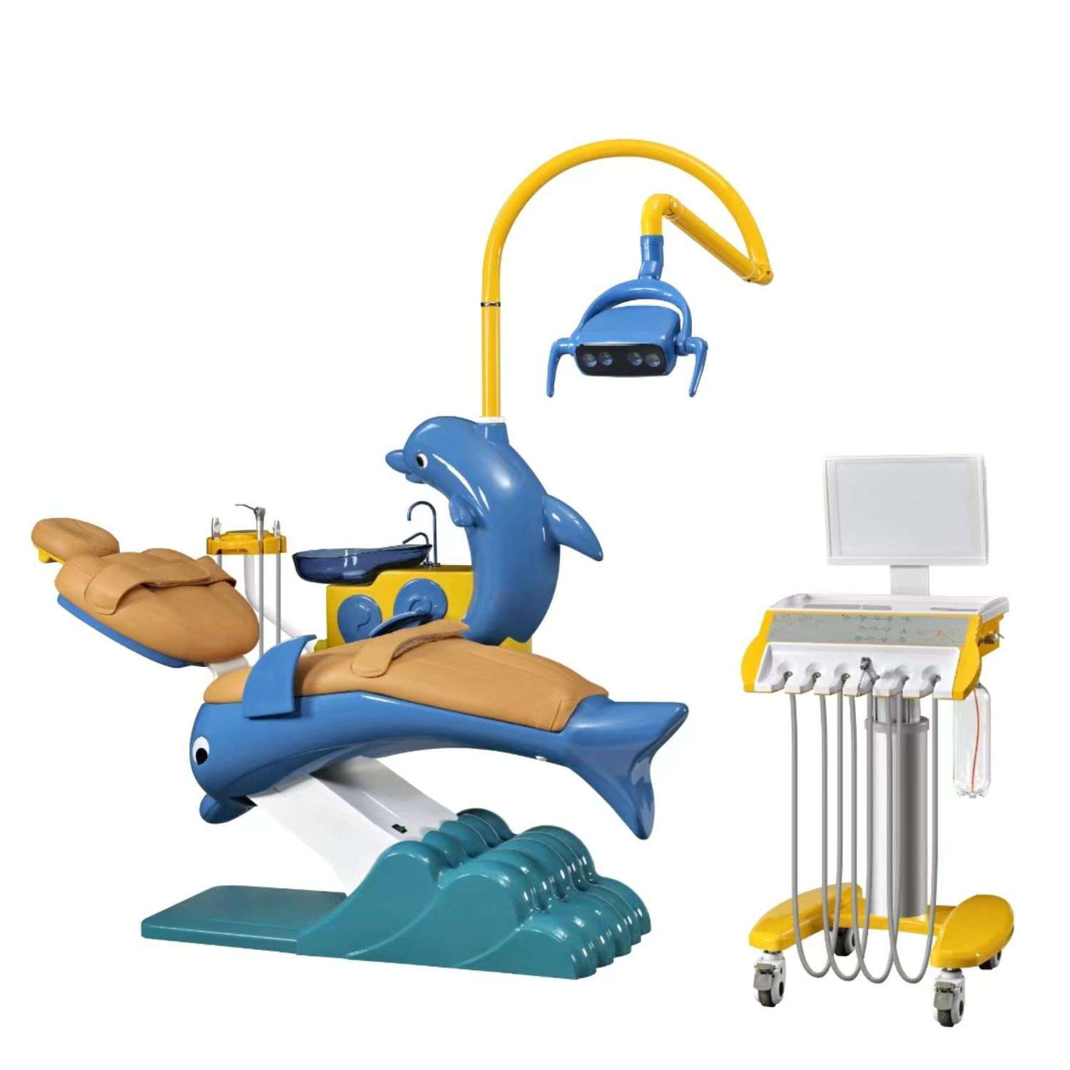 Pediatric Dental Chair, Lovely Dolphin Theme Dental Unit for Children